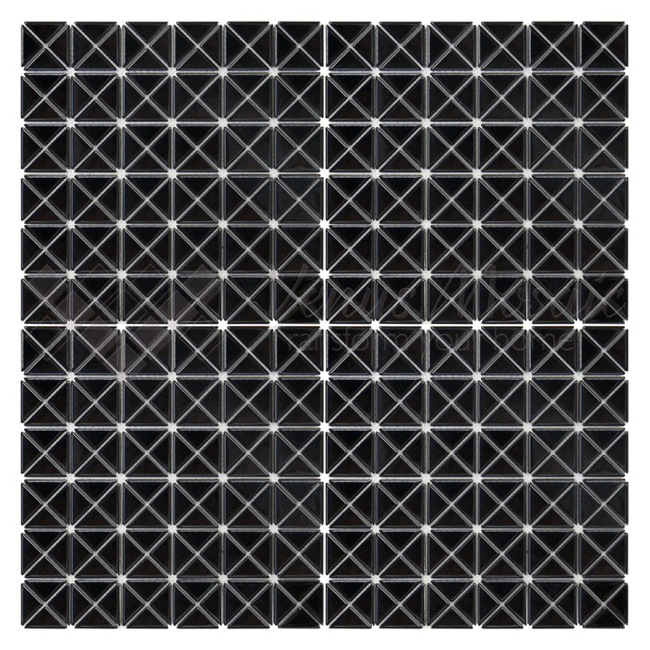 Venus Mosaic Porcelain Triangle Black Tile – Mosaic Tiles Philippines