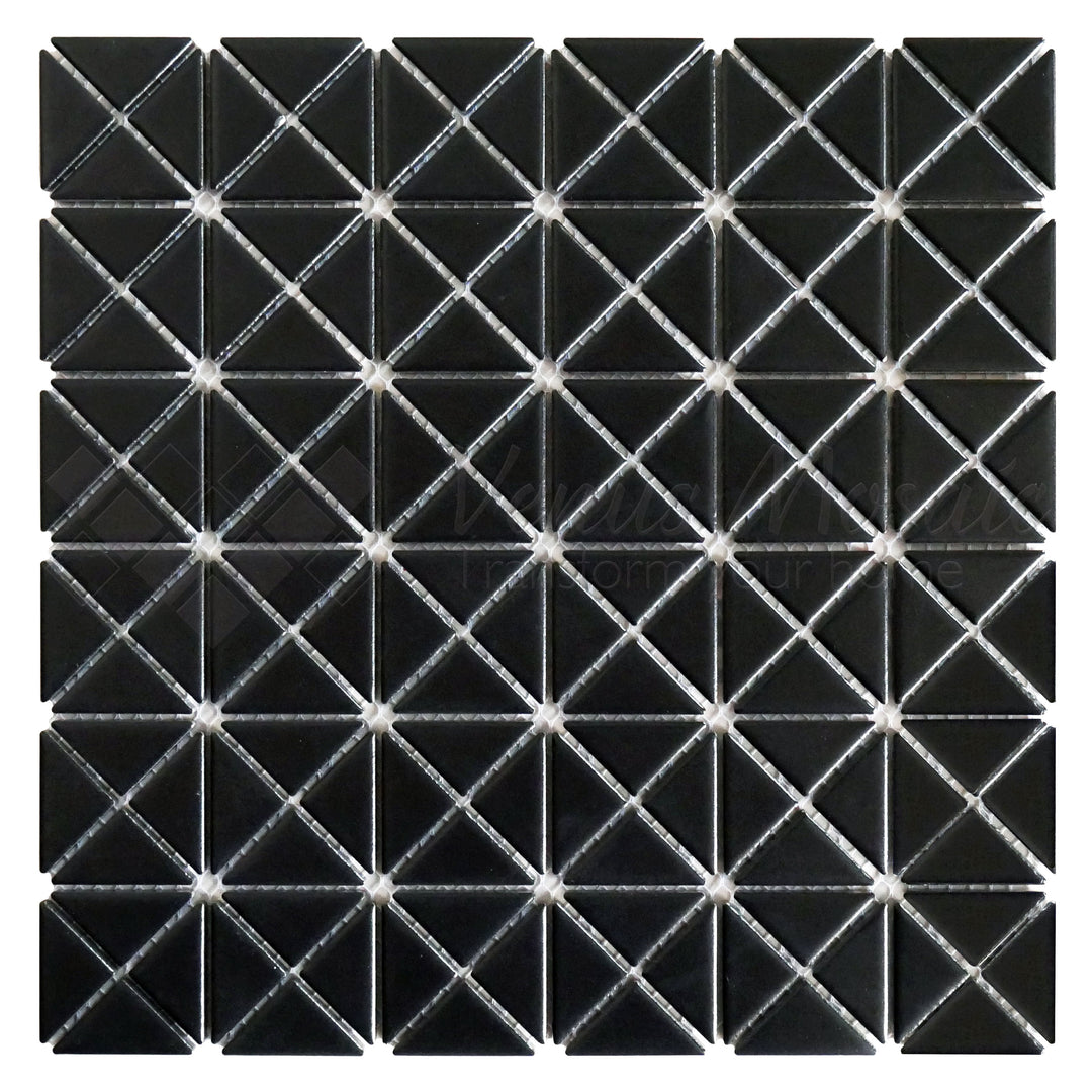 Venus Mosaic Porcelain Triangle Black Tile – Mosaic Tiles Philippines