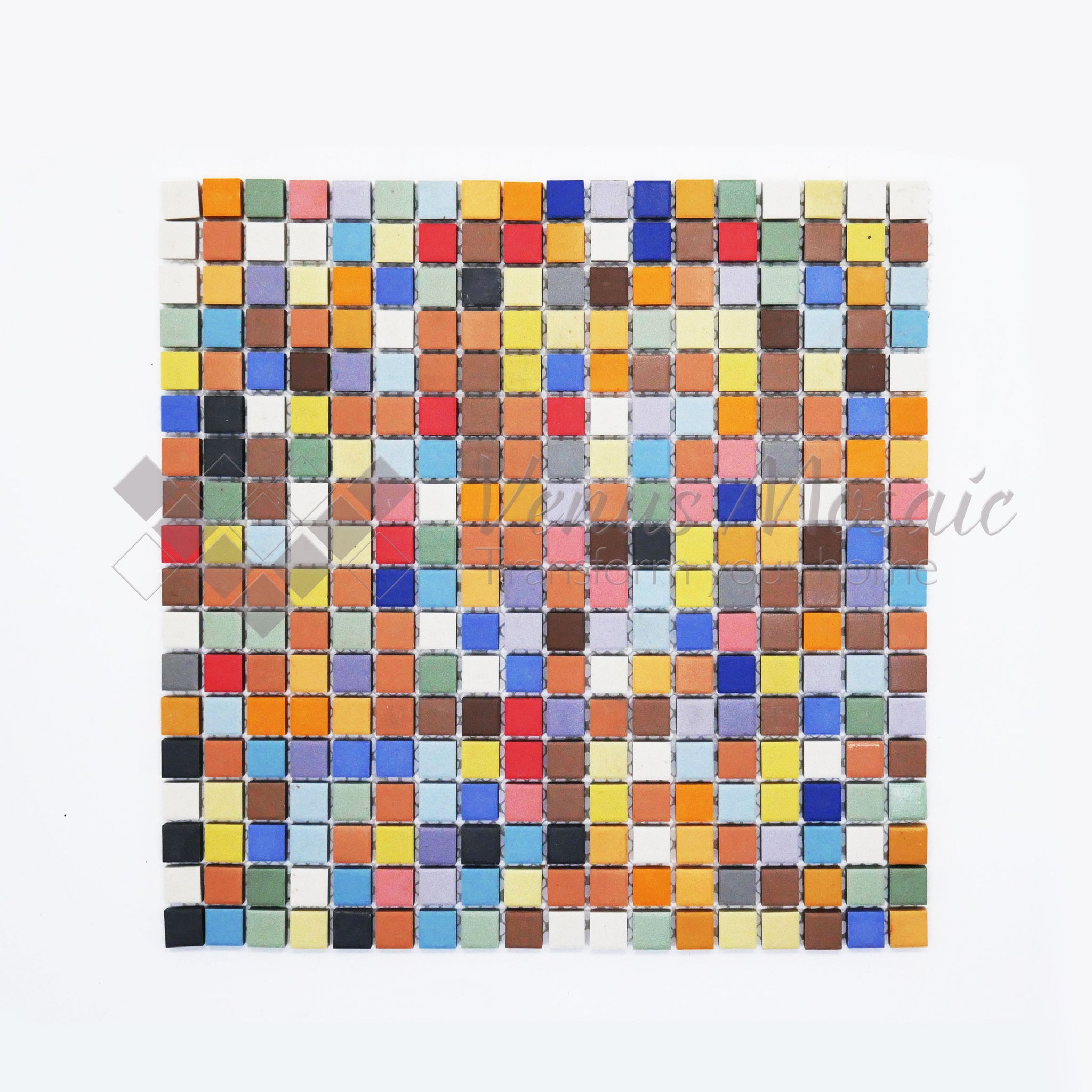 Venus Mosaic Porcelain Mini Squared Multi-colored Tile – Mosaic Tiles ...