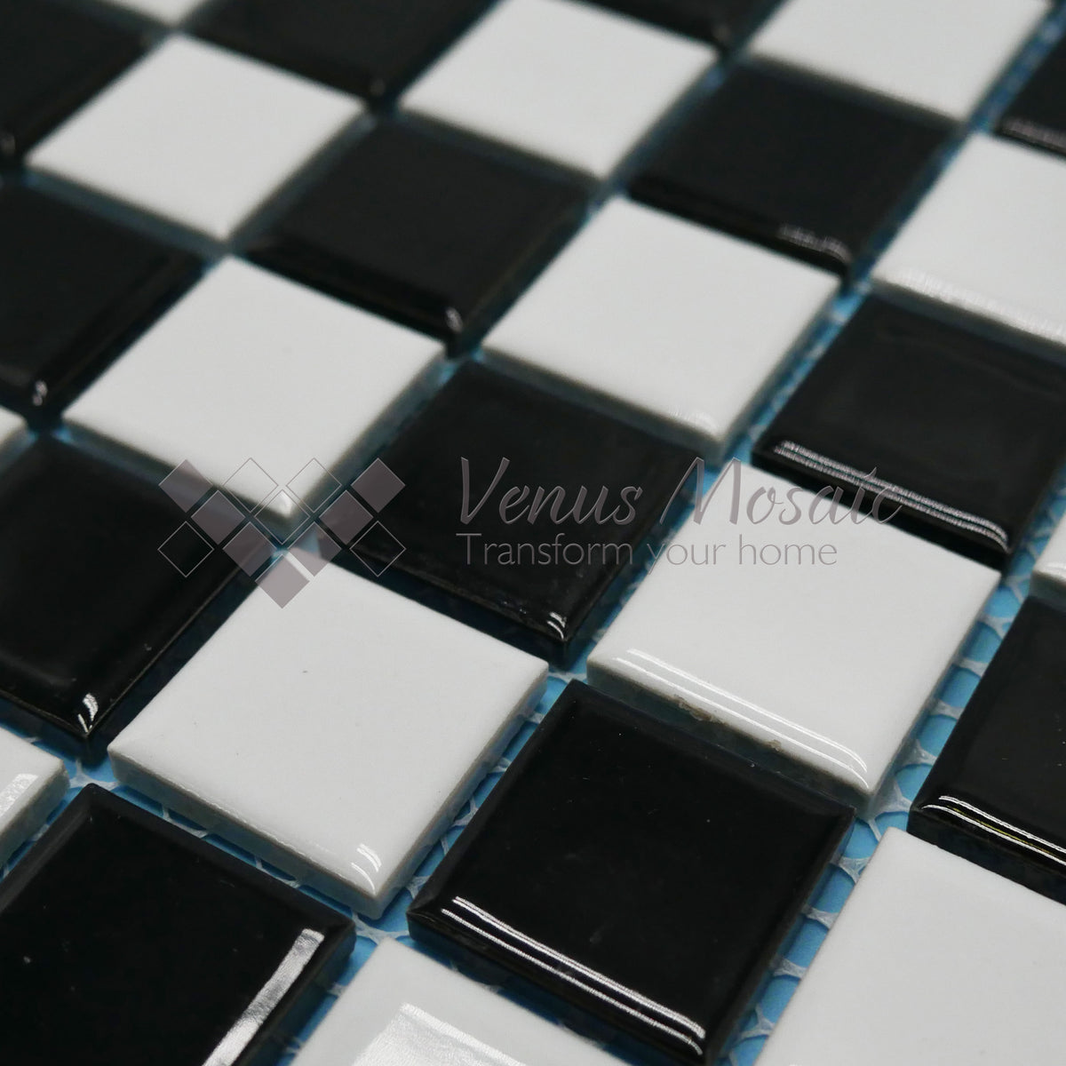 Venus Mosaic Porcelain Small Checkered Tile – Mosaic Tiles Philippines