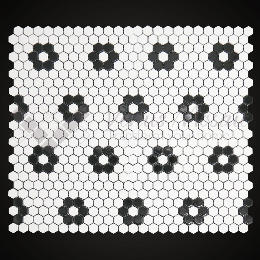 Venus Mosaic Porcelain Hexagon Flower Tile – Mosaic Tiles Philippines